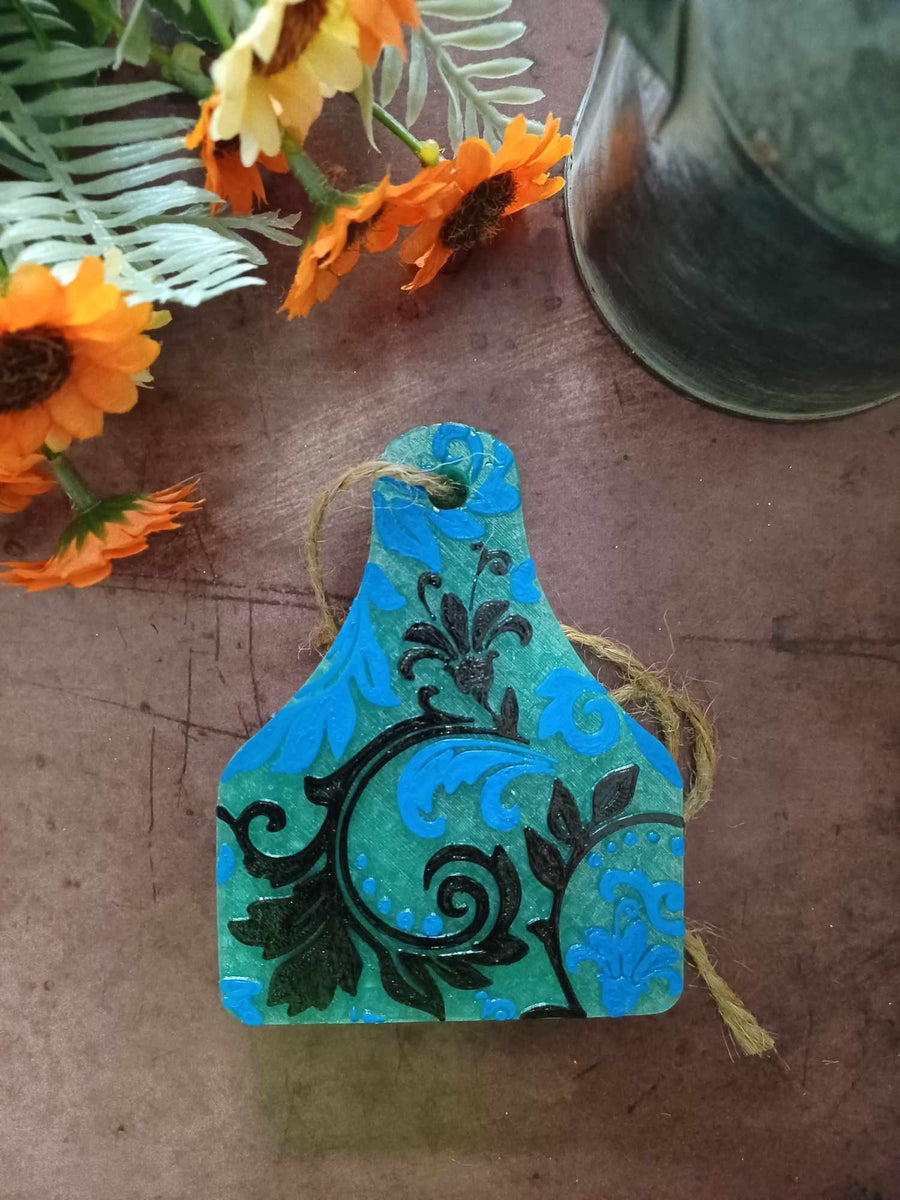 Cow Tag Tooled Leather Freshie| Southern Scents Fragrances
